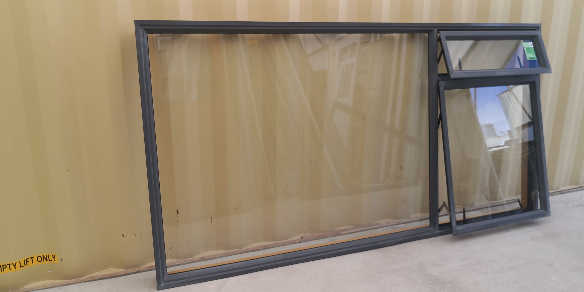 Aluminium Window Charcoal 2400 W x 1200 H [#4887 SF] - Joinery Recycle