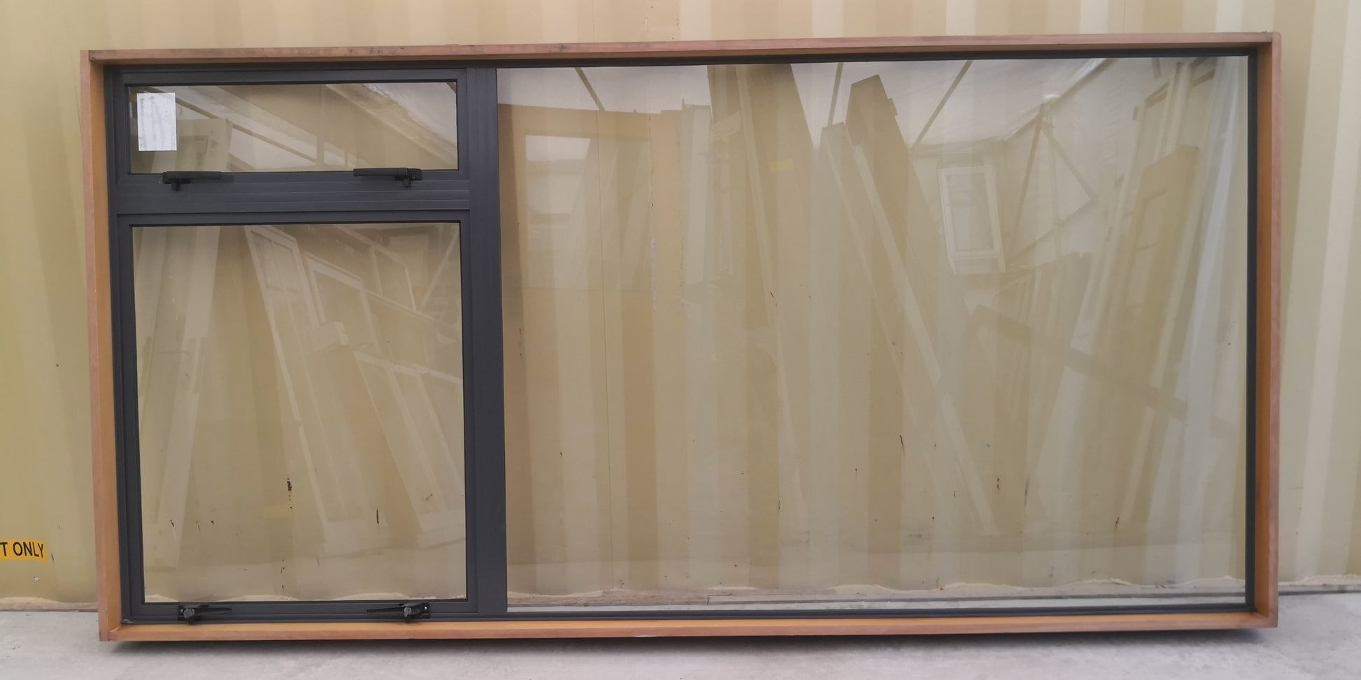 Aluminium Window Charcoal 2400 W x 1200 H [#4887 SF] - Joinery Recycle