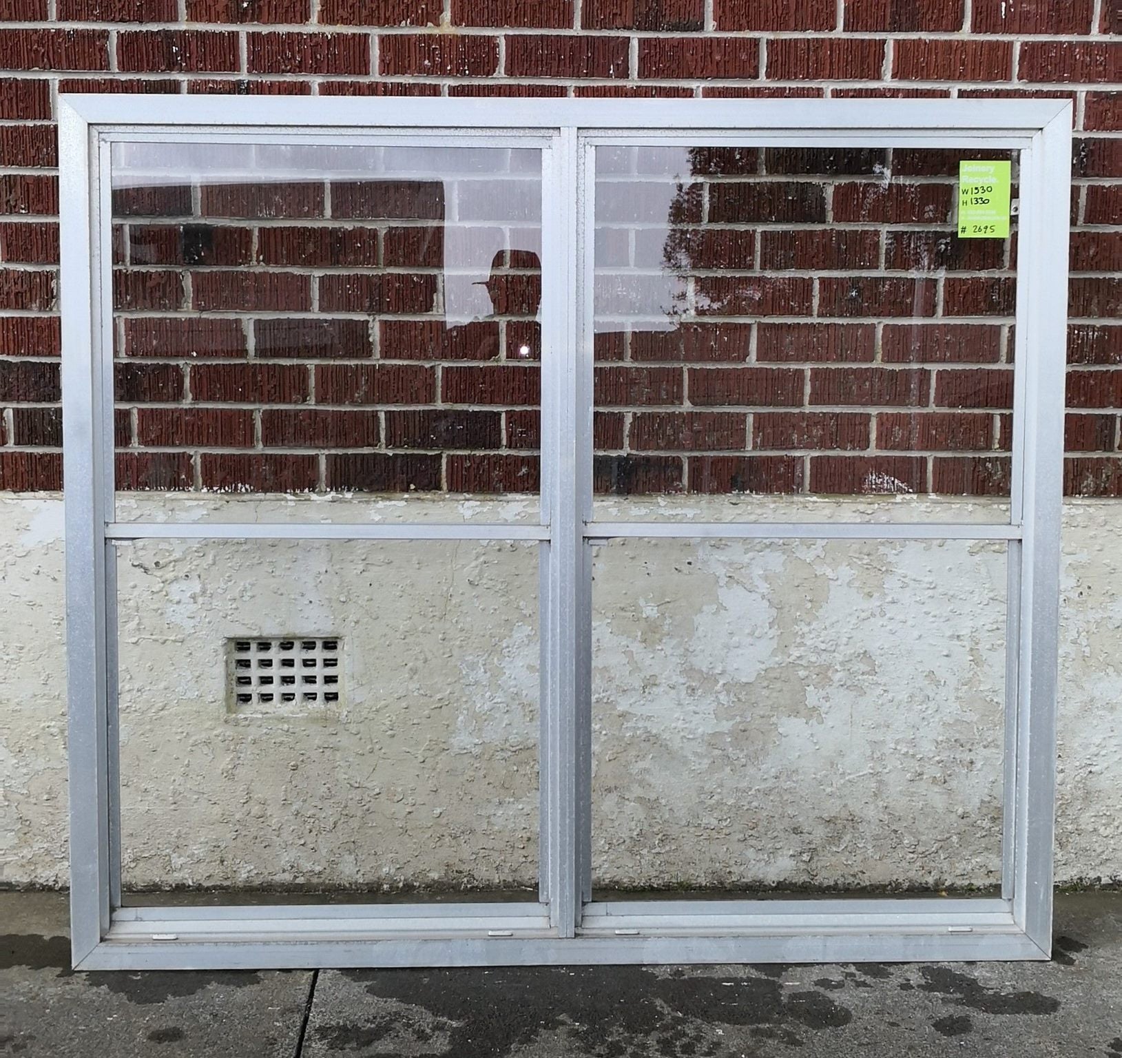Aluminium Window Silver 1530 W x 1330 H [#2695] - Joinery Recycle