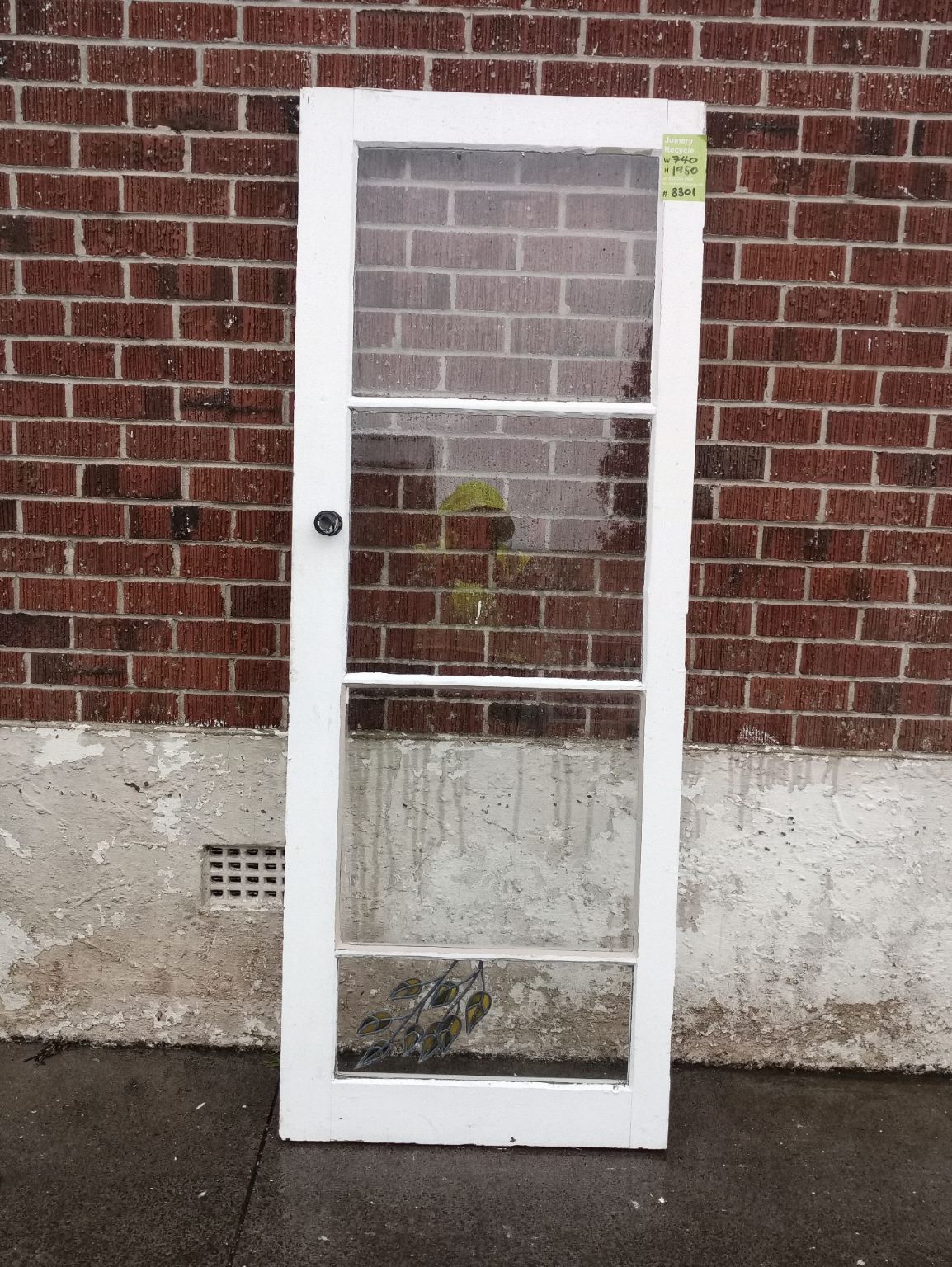 Wood and Glass Single Door 740 W x 1950 H [#3301] - Joinery Recycle