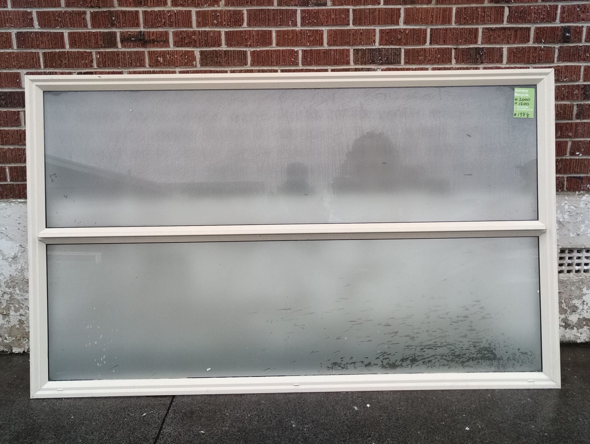 Off White Aluminium Window 2000 W x1200 H [#1384] - Joinery Recycle