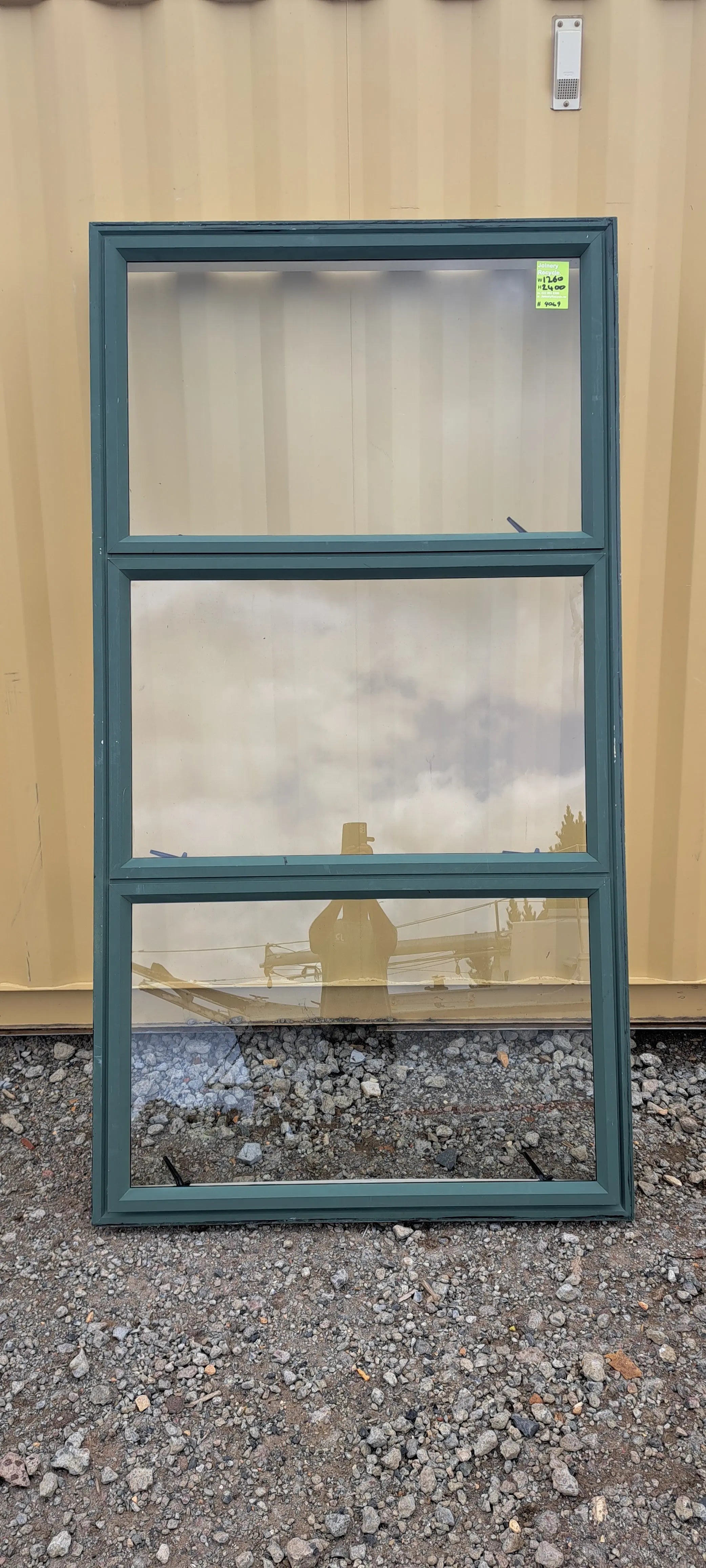 Green Aluminium Window 1260 W x 2400 H [#4069aSF] - Joinery Recycle