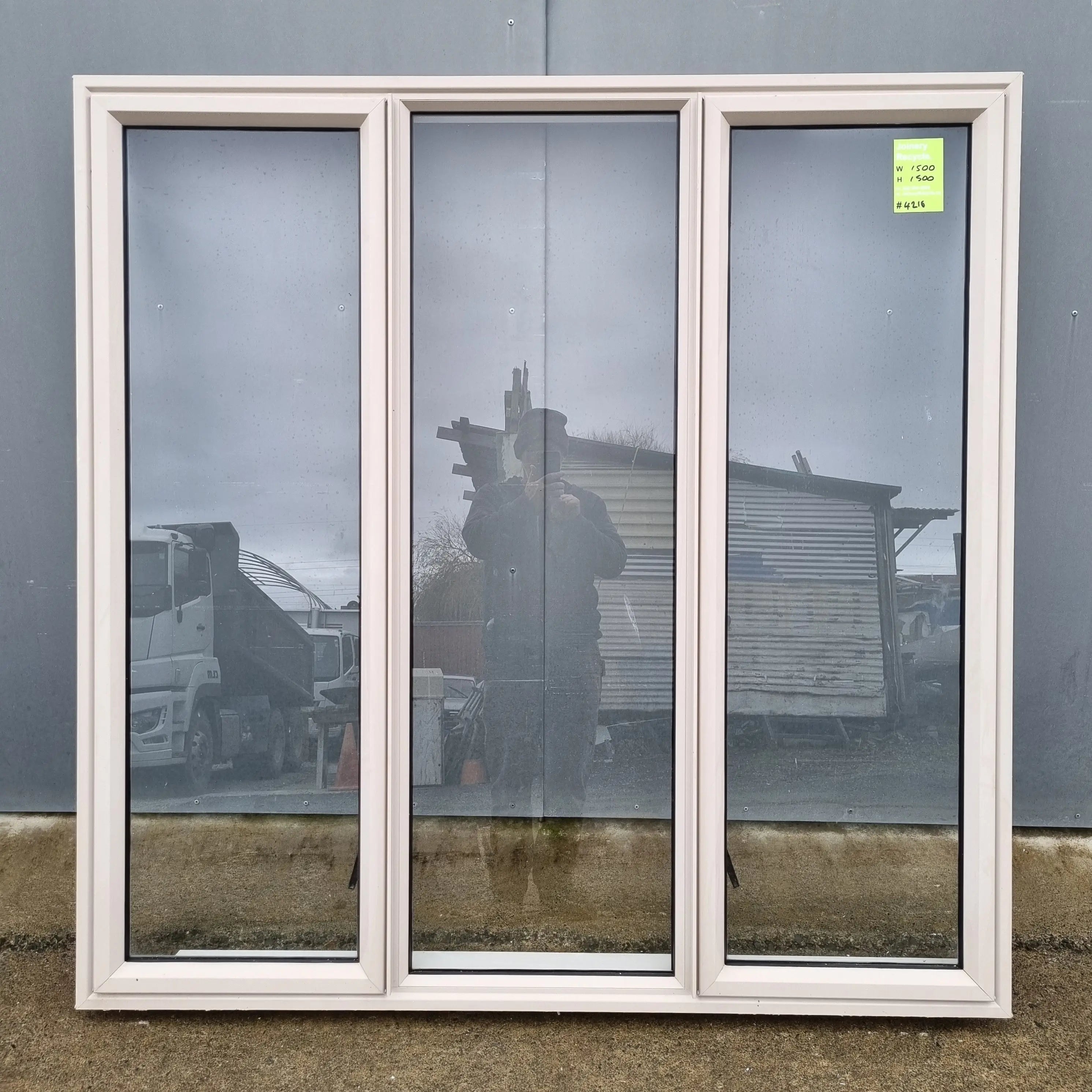 Aluminium Window Desert Sand 1500W x 1500H [#4216 SF] - Joinery Recycle