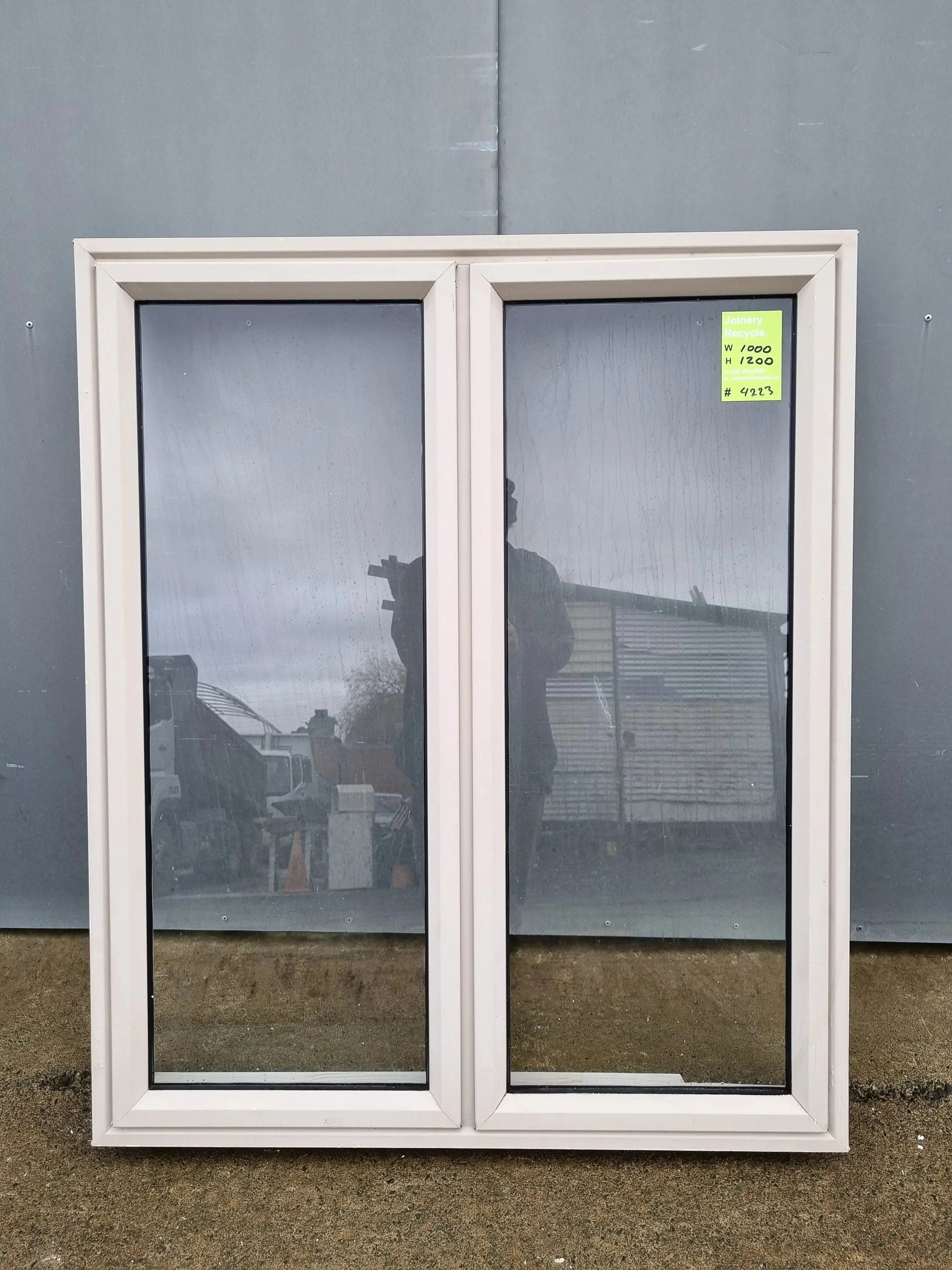 Aluminium Window Desert Sand 1000 W x 1200 H [#4223 SF] - Joinery Recycle