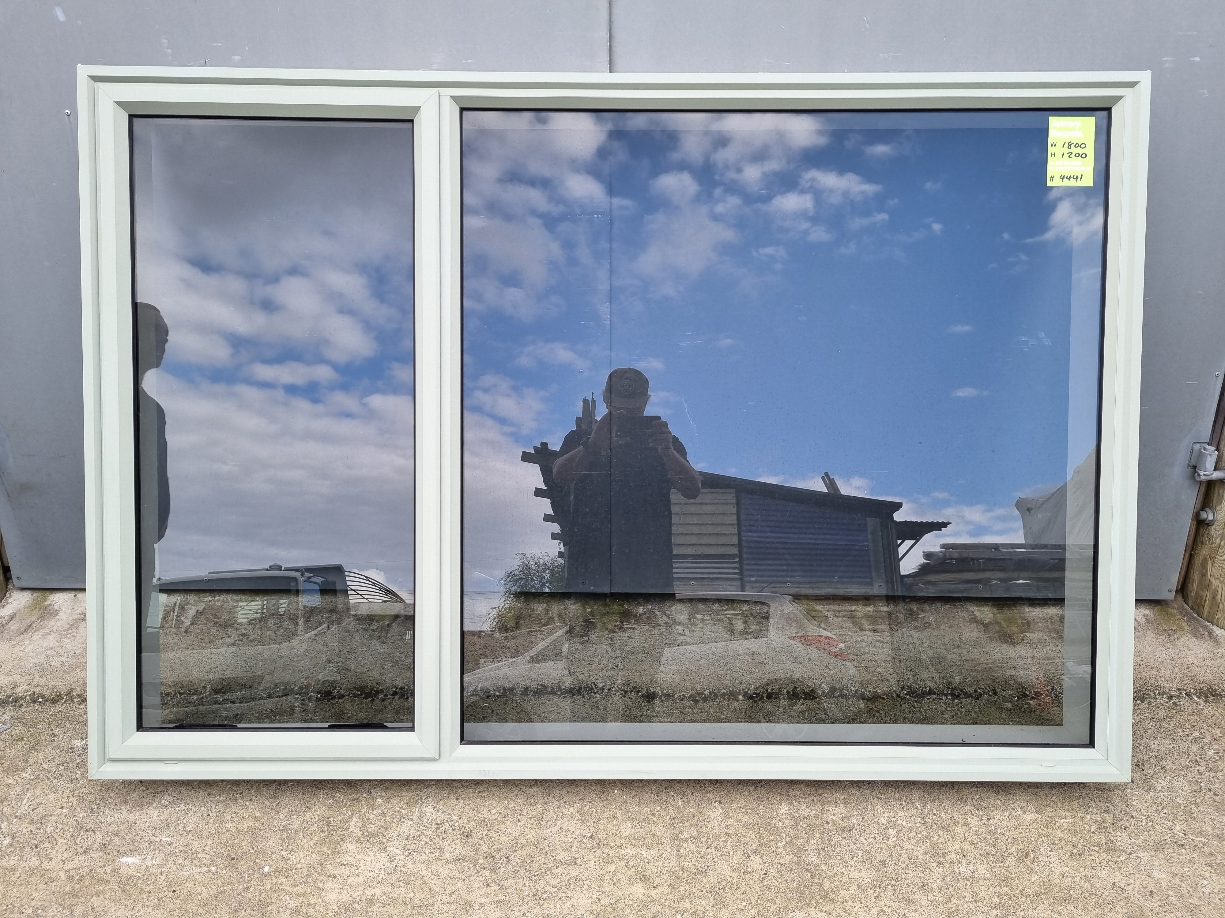 Aluminium Window Green 1800 W x 1200 H [#4441 SF] – Joinery Recycle