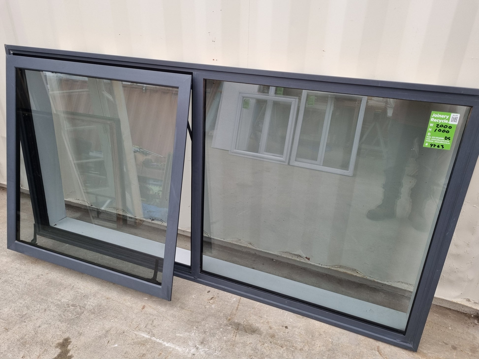 DOUBLE GLAZZED Aluminium Window Slate Grey 2000 W x 1000 H [#4763 SF ...