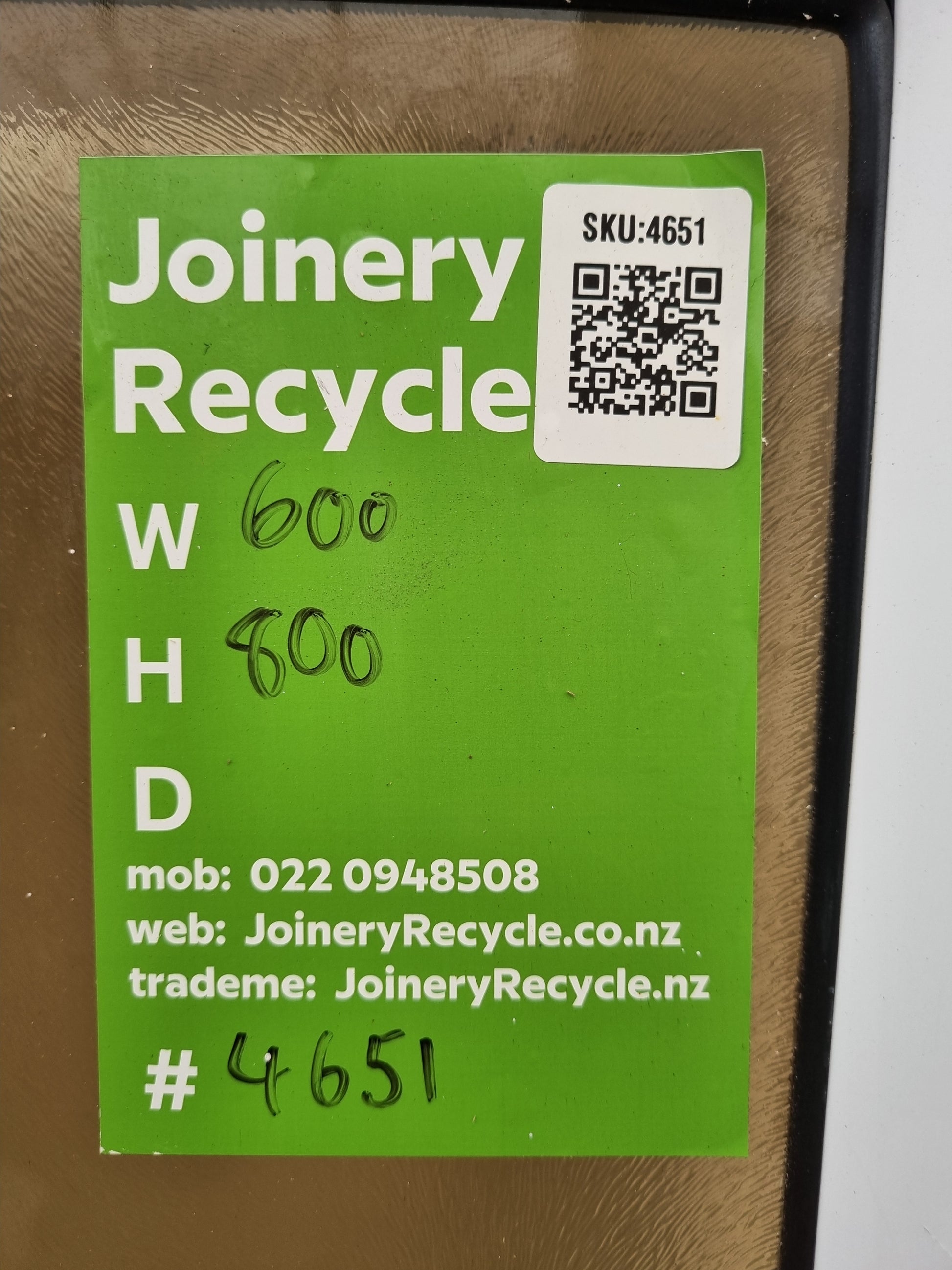 Aluminium Window White 600 W x 800 H [#4651 SF] - Joinery Recycle