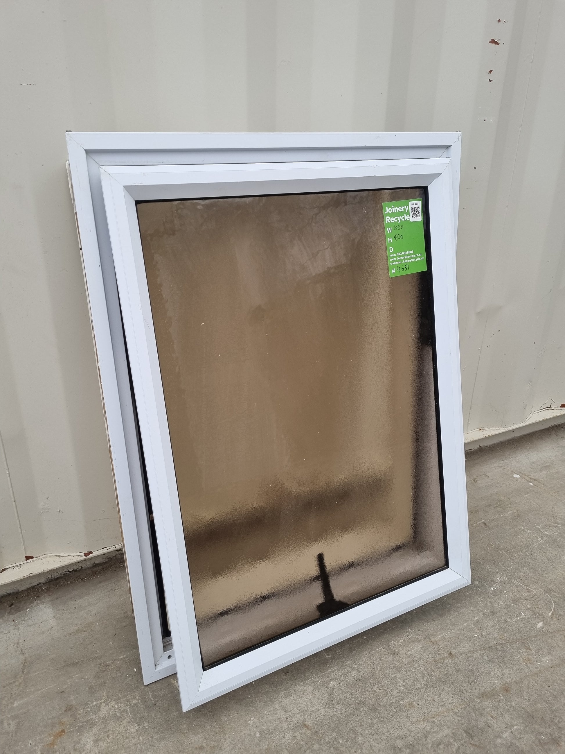 Aluminium Window White 600 W x 800 H [#4651 SF] - Joinery Recycle
