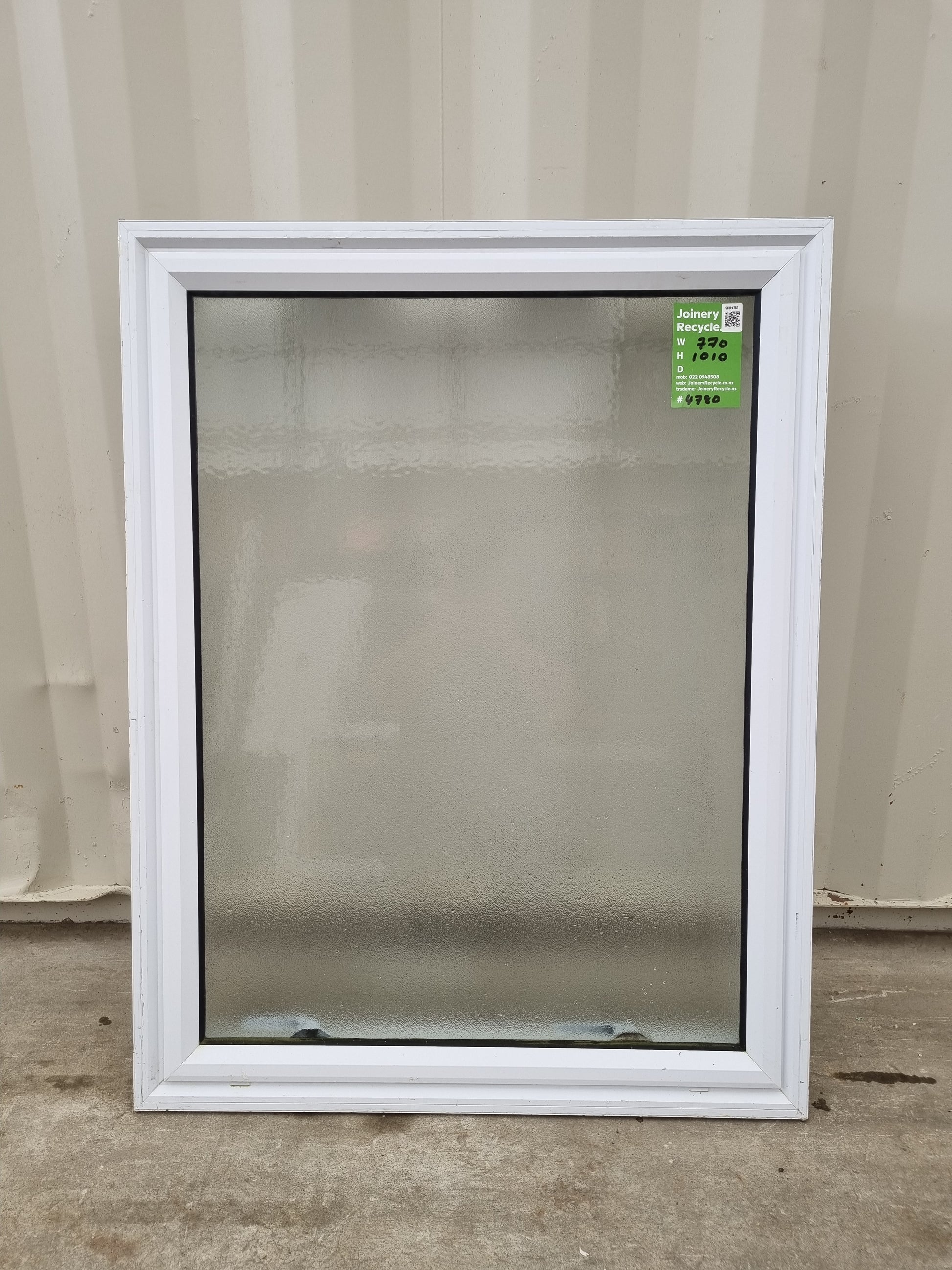 Aluminium BATHROOM Window White 770 W x 1010 H [#4780 SF] - Joinery Recycle