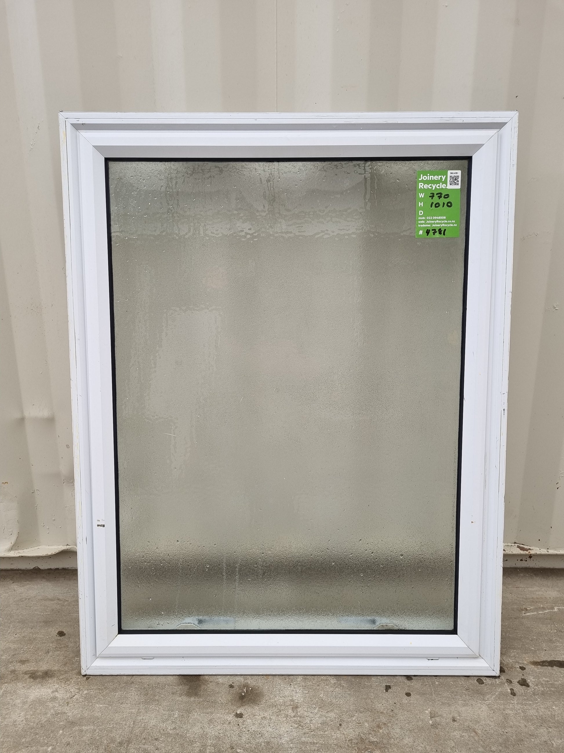 Aluminium BATHROOM Window White 770 W x 1010 H [#4781 SF] - Joinery Recycle