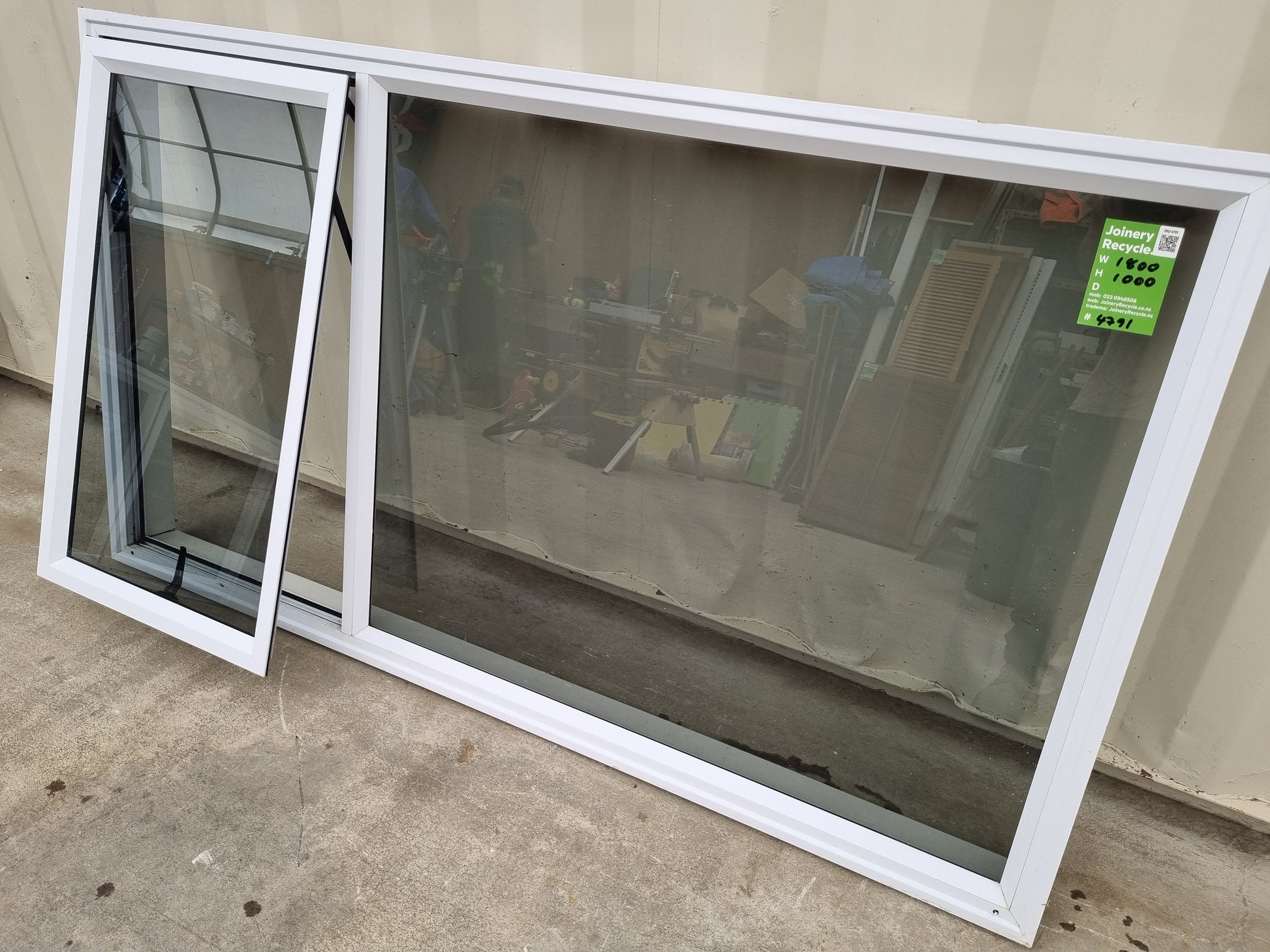 Aluminium Window White 1800 W x 1000 H [#4791 SF] - Joinery Recycle
