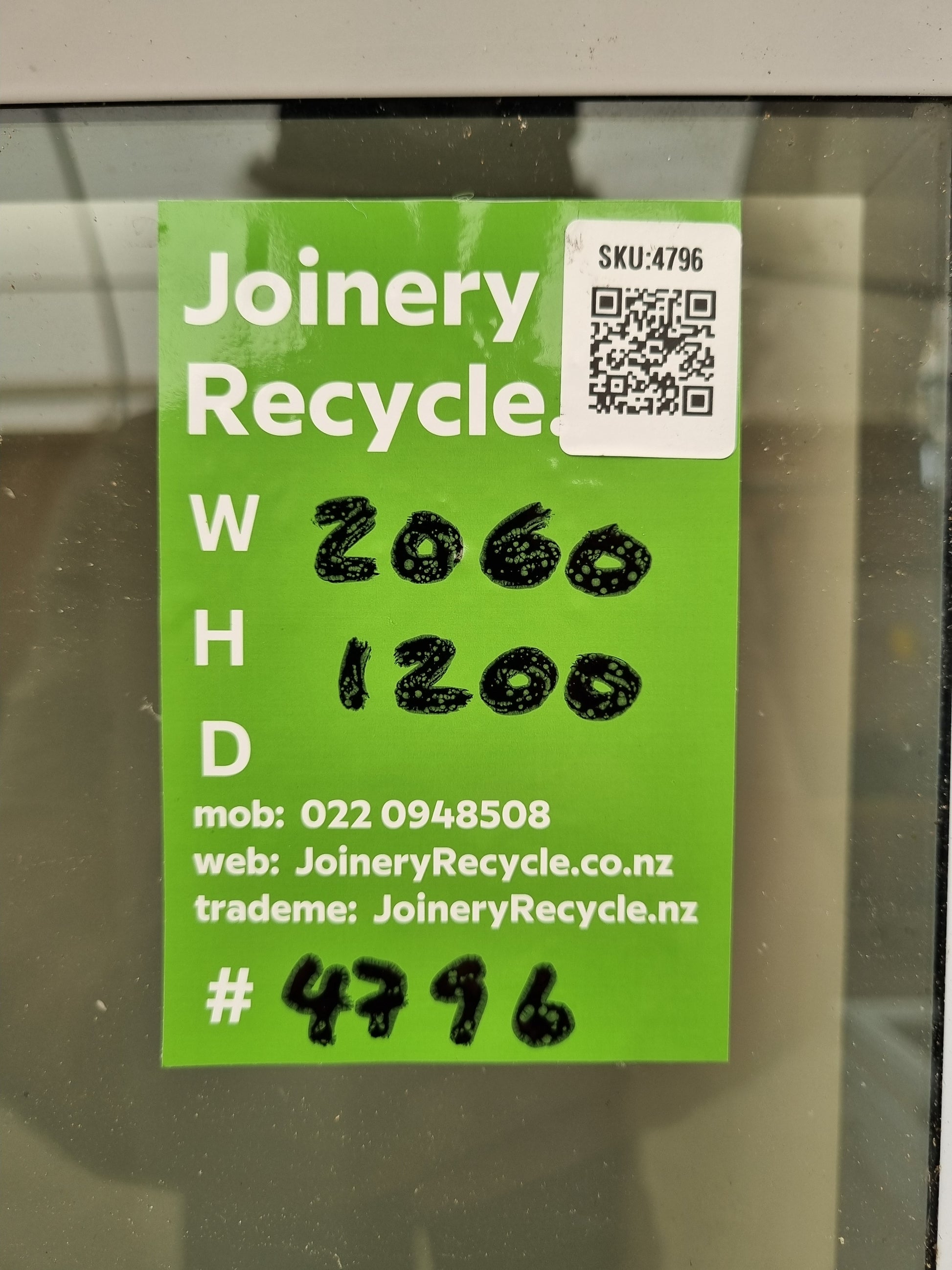 Aluminium Window White 2060 W x 1200 H [#4796 SF] - Joinery Recycle