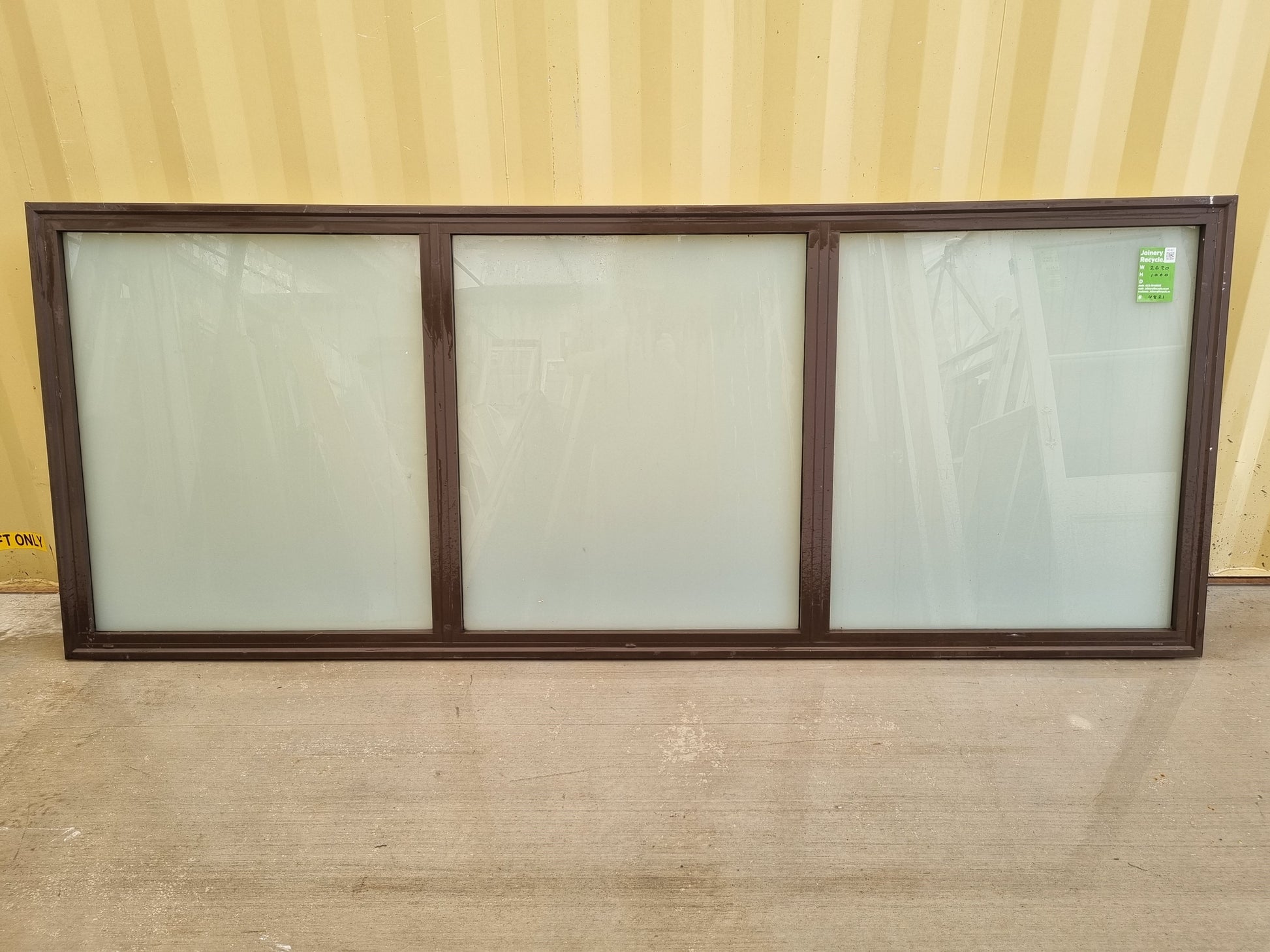 Aluminium Window Brown 2620 W x 1000 H [#4821 SF] - Joinery Recycle