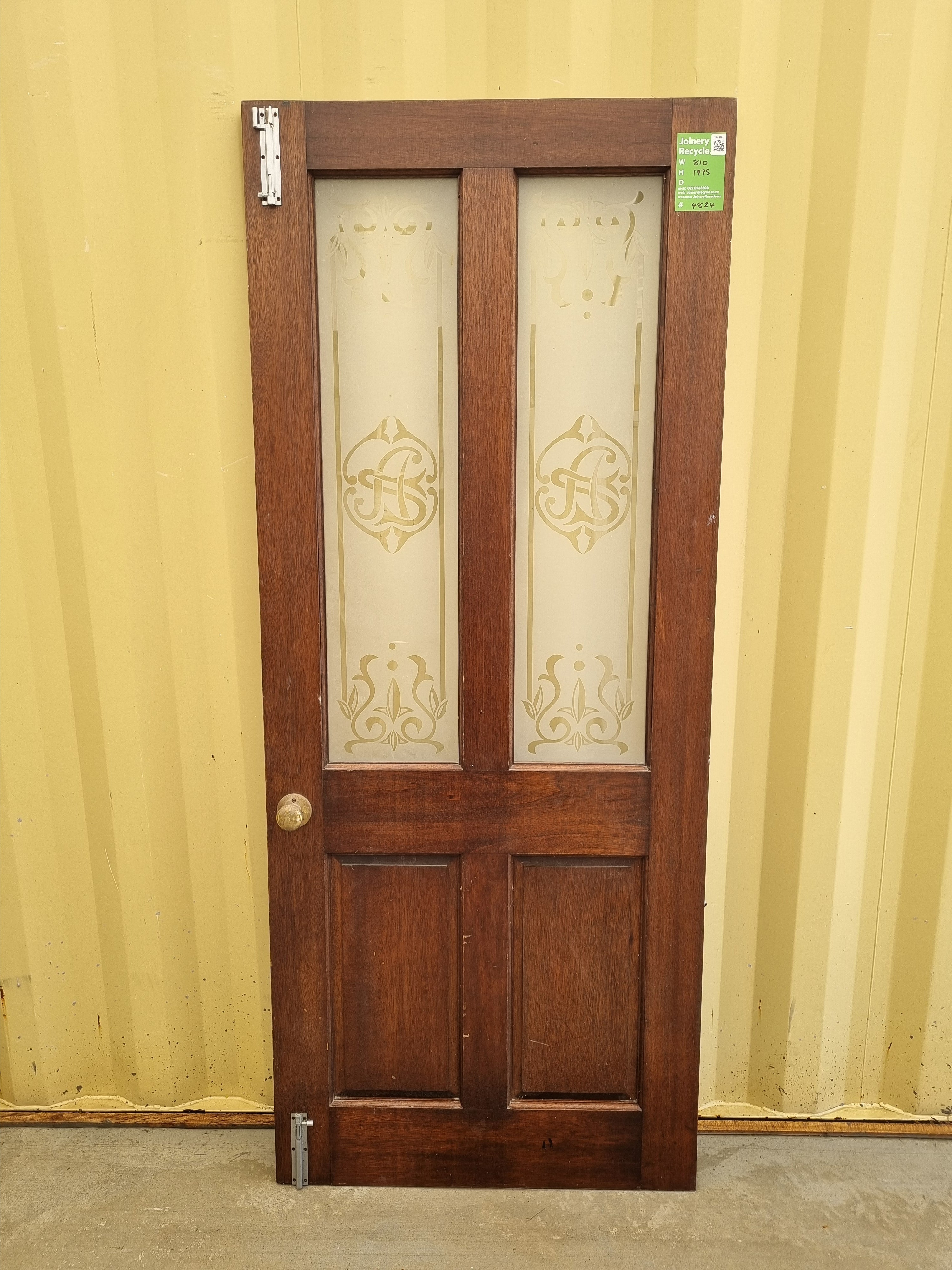 Wood and Glass Single Door 810 W x 1975 H [#4824] – Joinery Recycle