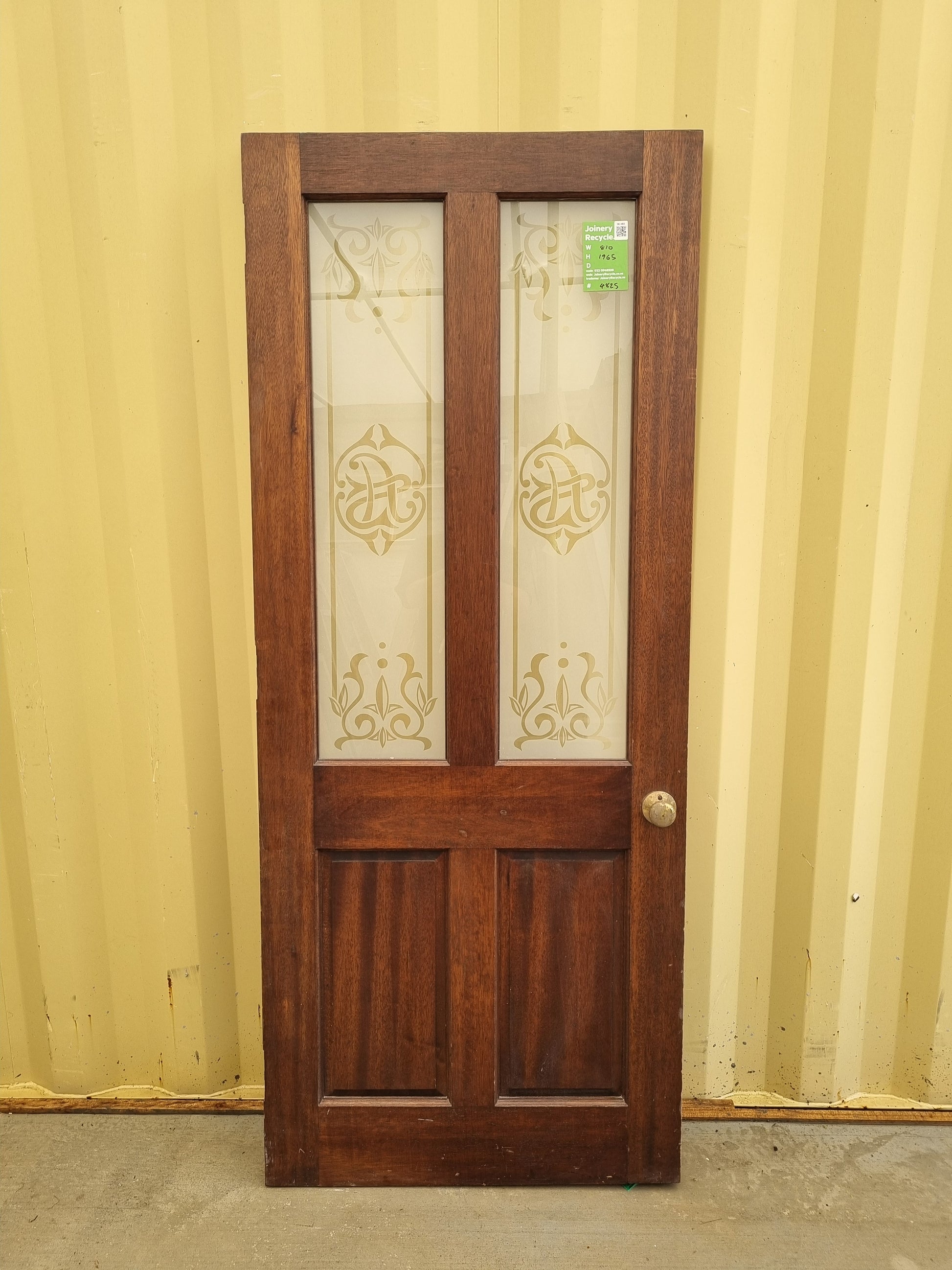 Wood and Glass Single Door 810 W x 1965 H [#4825] - Joinery Recycle