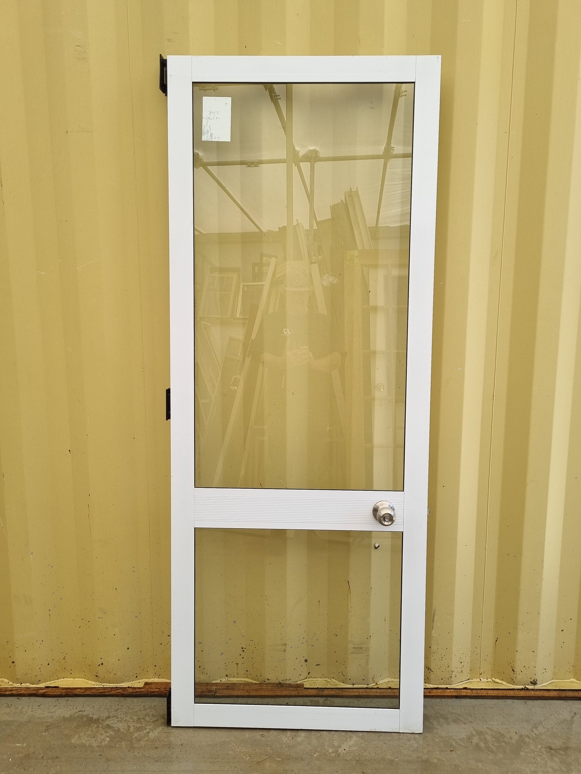Aluminium Door Leaf White 755 W x 1950 H [#4826] - Joinery Recycle