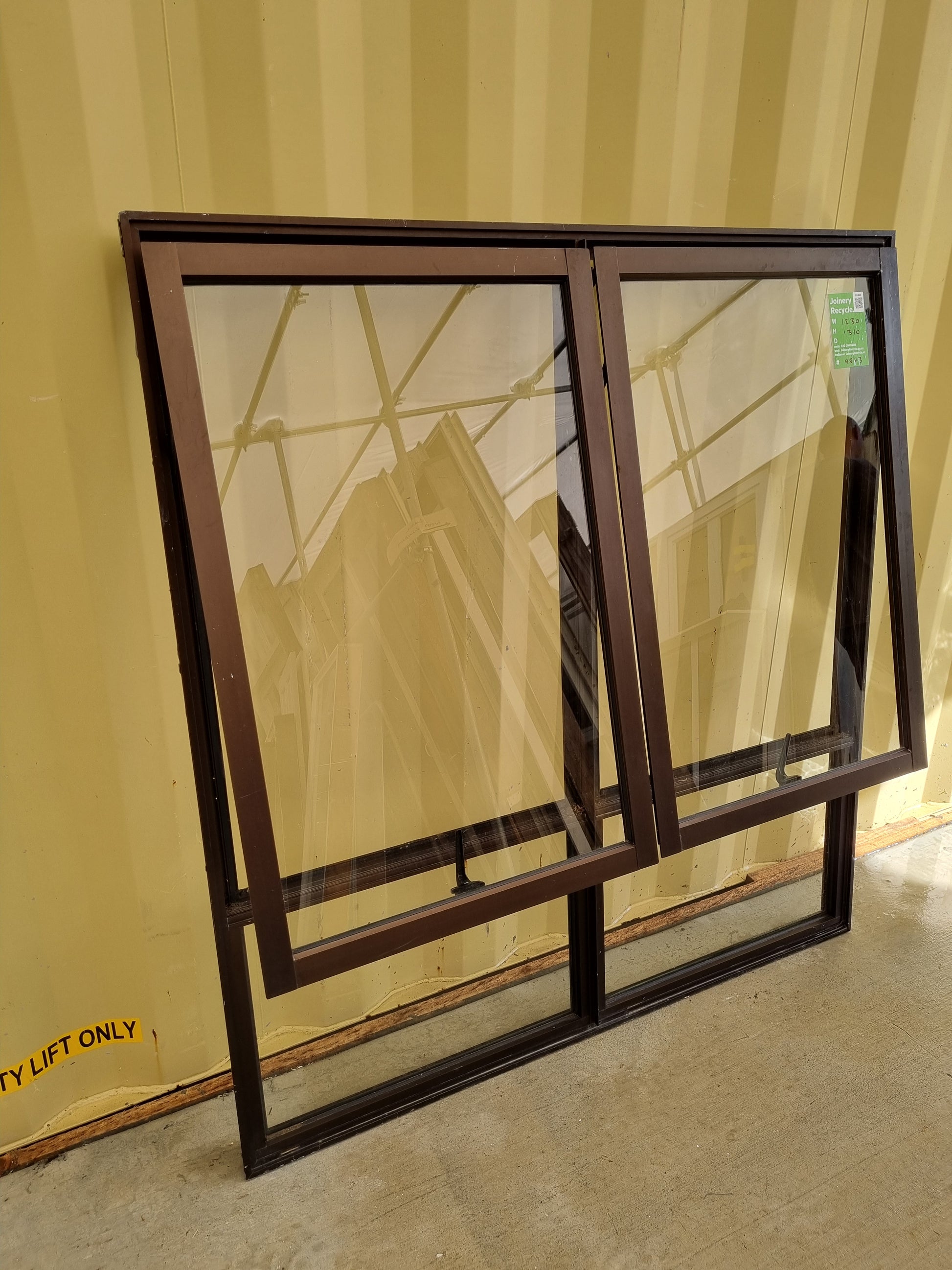 Aluminium Window Brown 1230 W x 1310 H [#4843] - Joinery Recycle