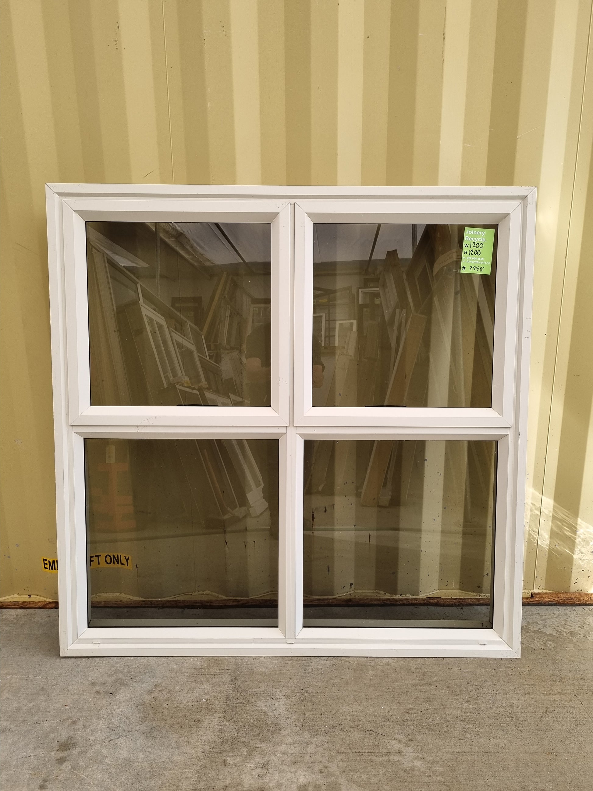 Aluminium Window Off White 1200 W x 1200 H [#2558] – Joinery Recycle