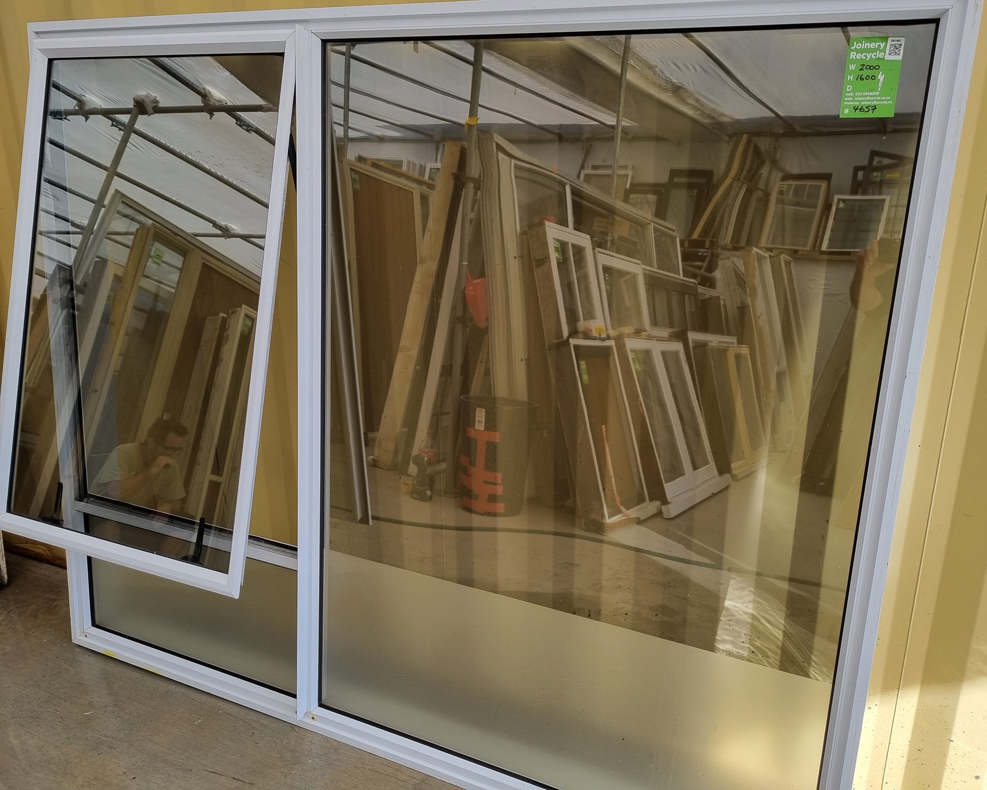 Aluminium Window White 2000 W x 1600 H [#4657] - Joinery Recycle