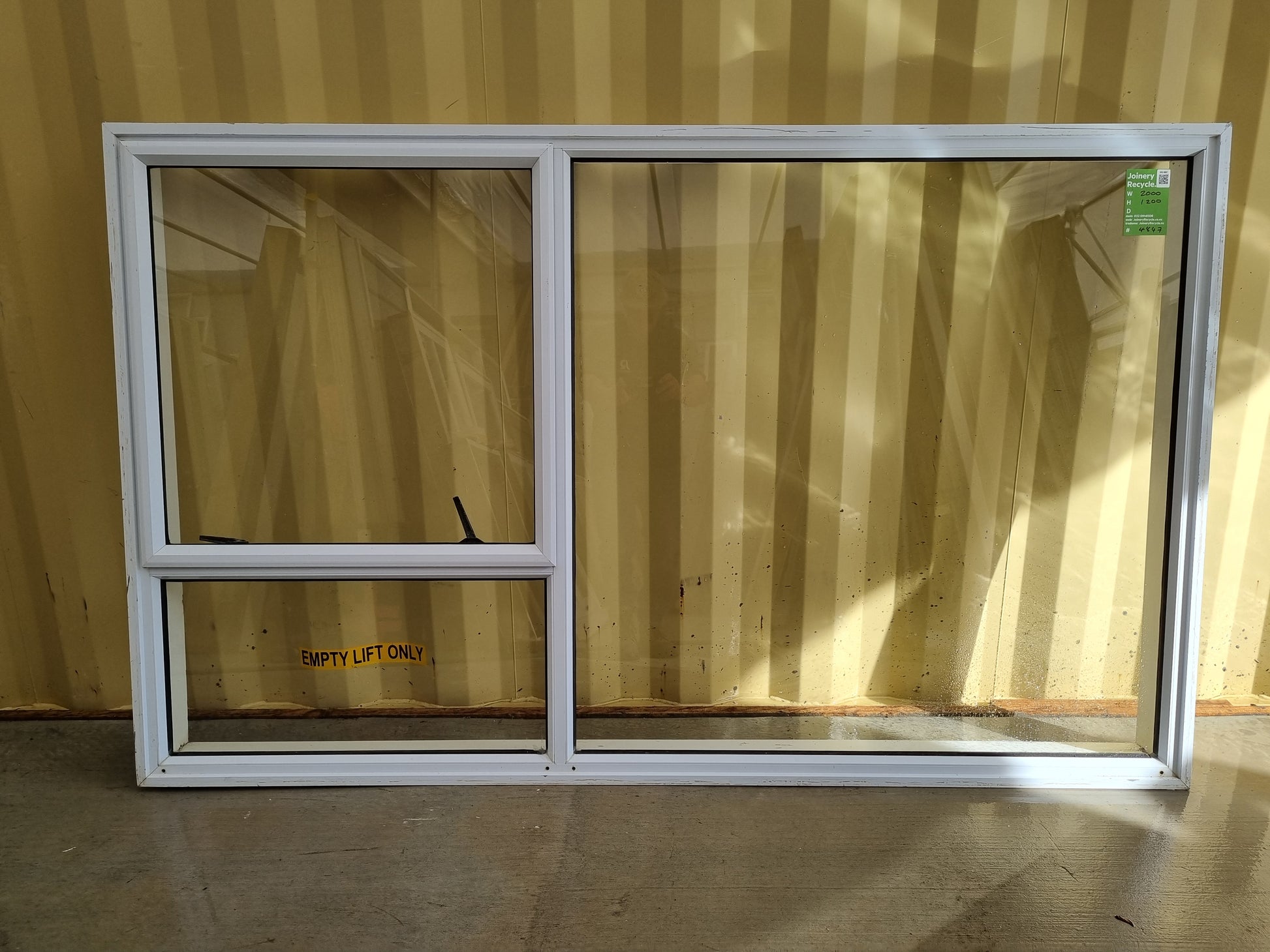 Aluminium Window White 2000 W x 1200 H [#4847] - Joinery Recycle