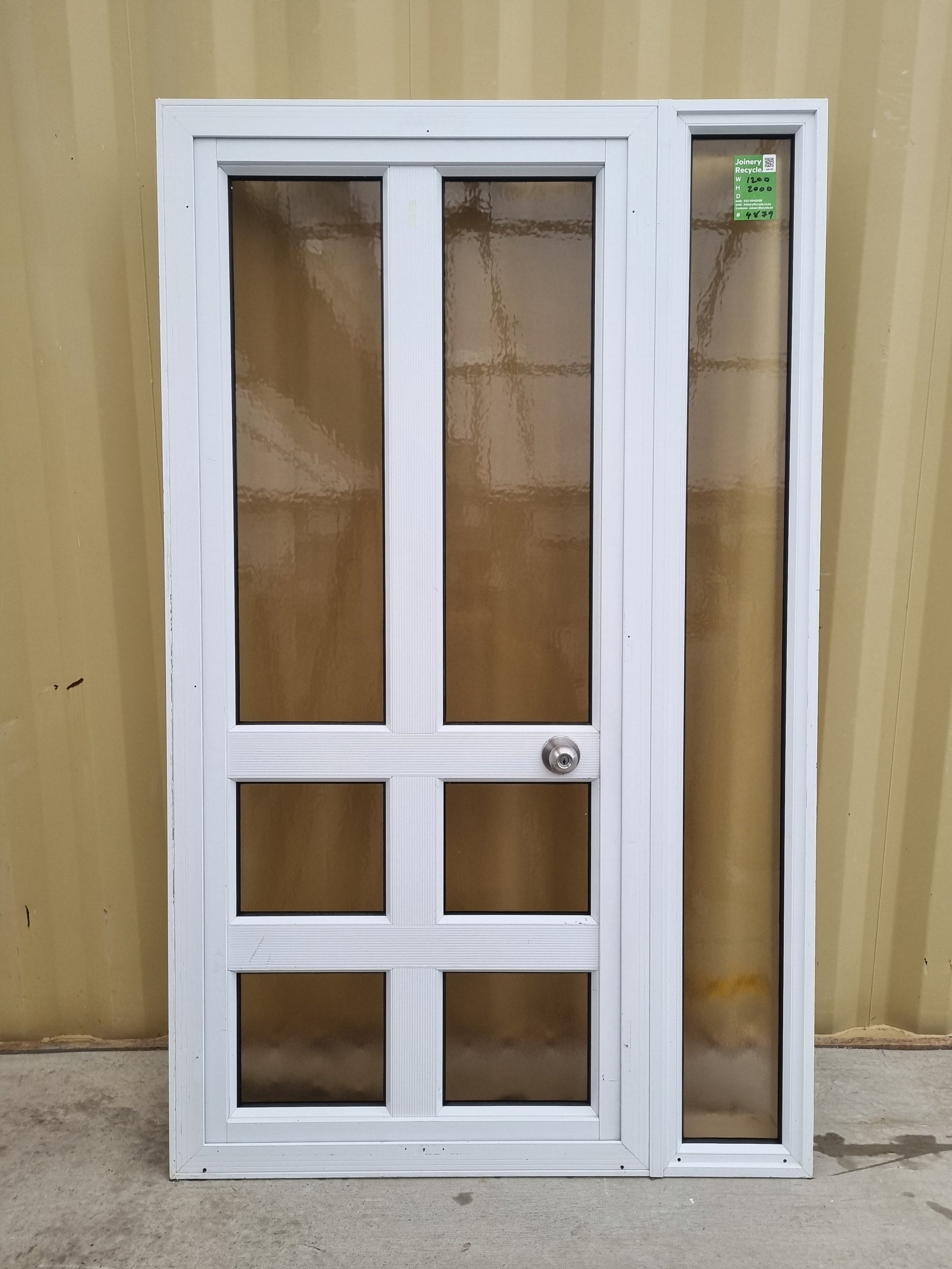 Aluminium & Glass Single Door 1200 W x 2000 H [#4879 SF] - Joinery Recycle