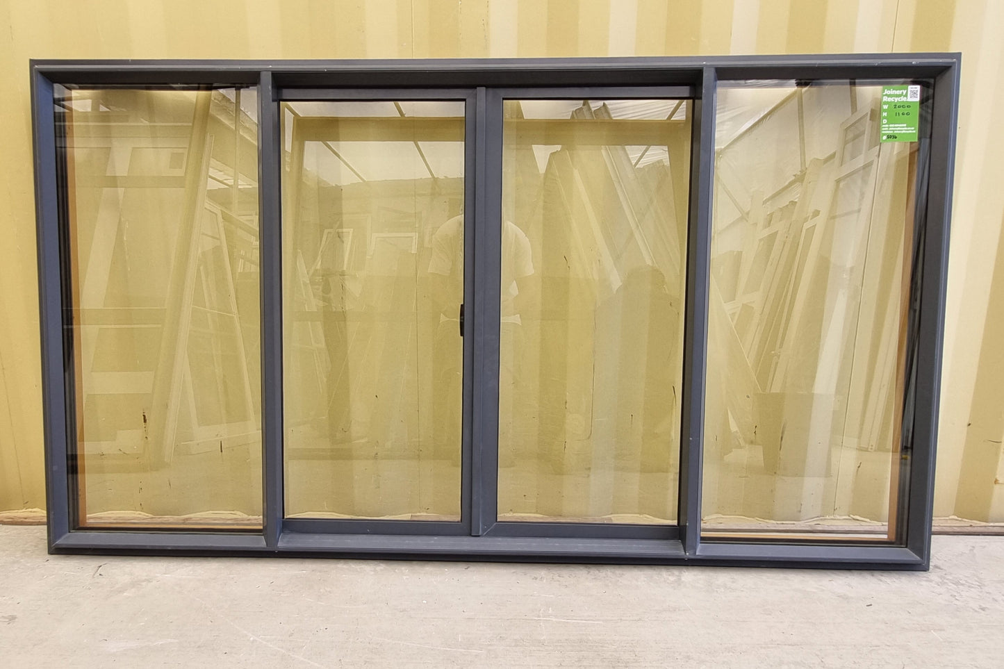 Aluminium Window Blue / Grey 2000 W x 1100 H [#5036 SF] - Joinery Recycle