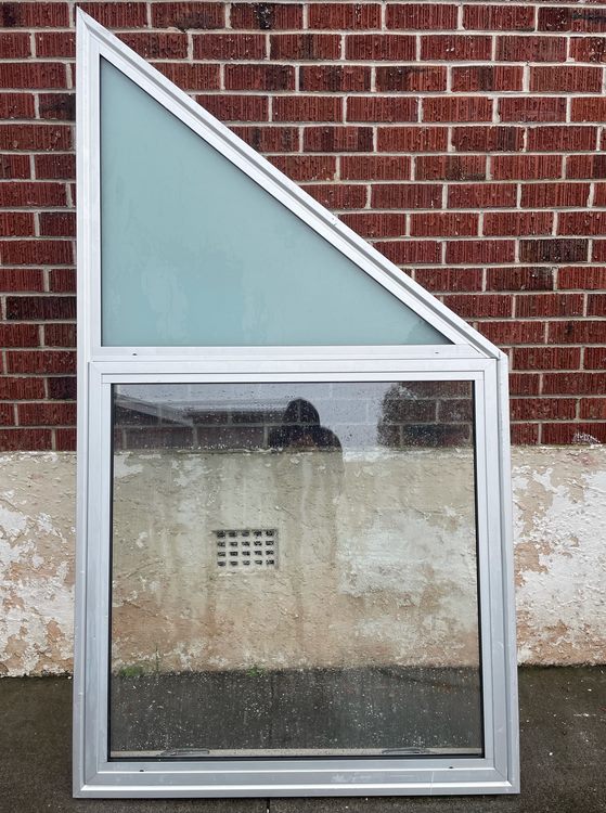 Raked DOUBLE GLAZED Aluminium Window 1000 W x 1000/1840 H [#2159 ...