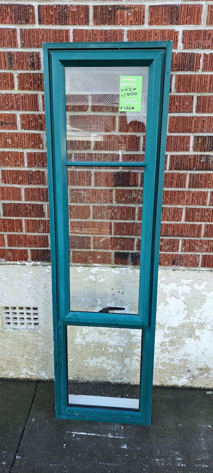 Green Aluminium Window 420 W x 1600 H [#2556] - Joinery Recycle