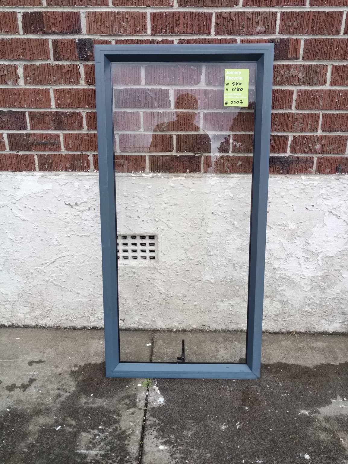 Aluminium Window Sash Blue 580 W x 1180 H [#2907] - Joinery Recycle