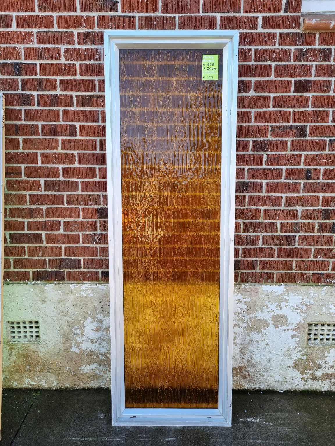 Aluminium Window with Retro Yellow Glass 600 W x 2000 H [#3817 ...