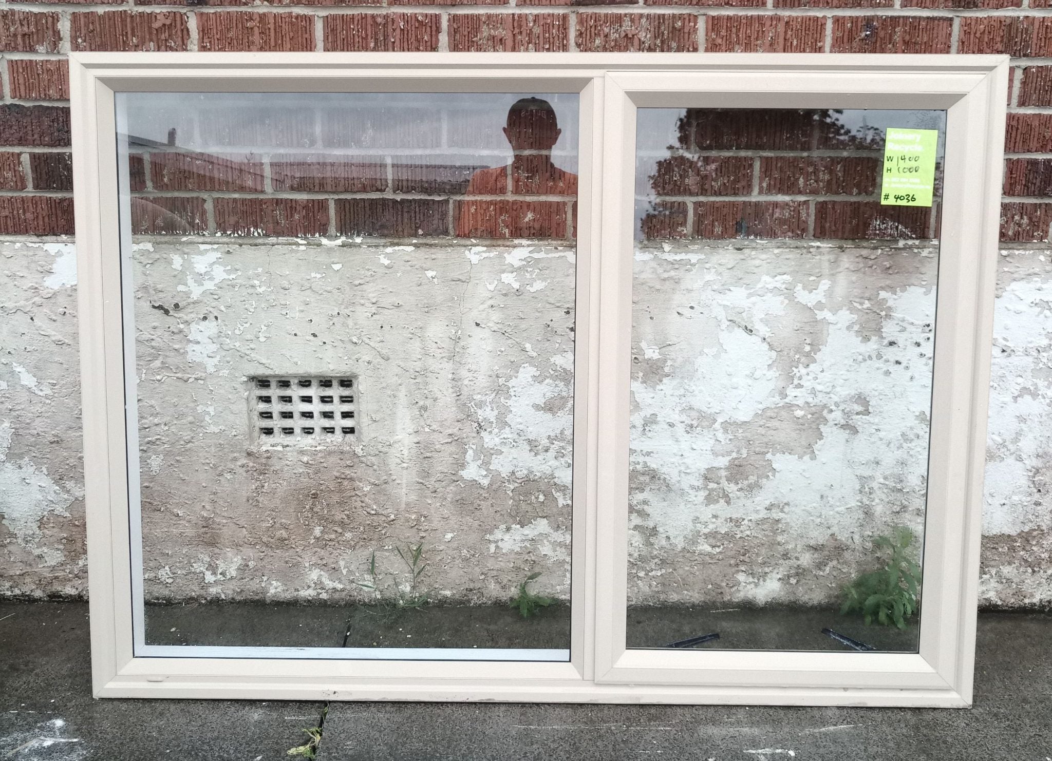 Off White / Beige Aluminum Window 1400 W x 1000 H [#4036] - Joinery ...