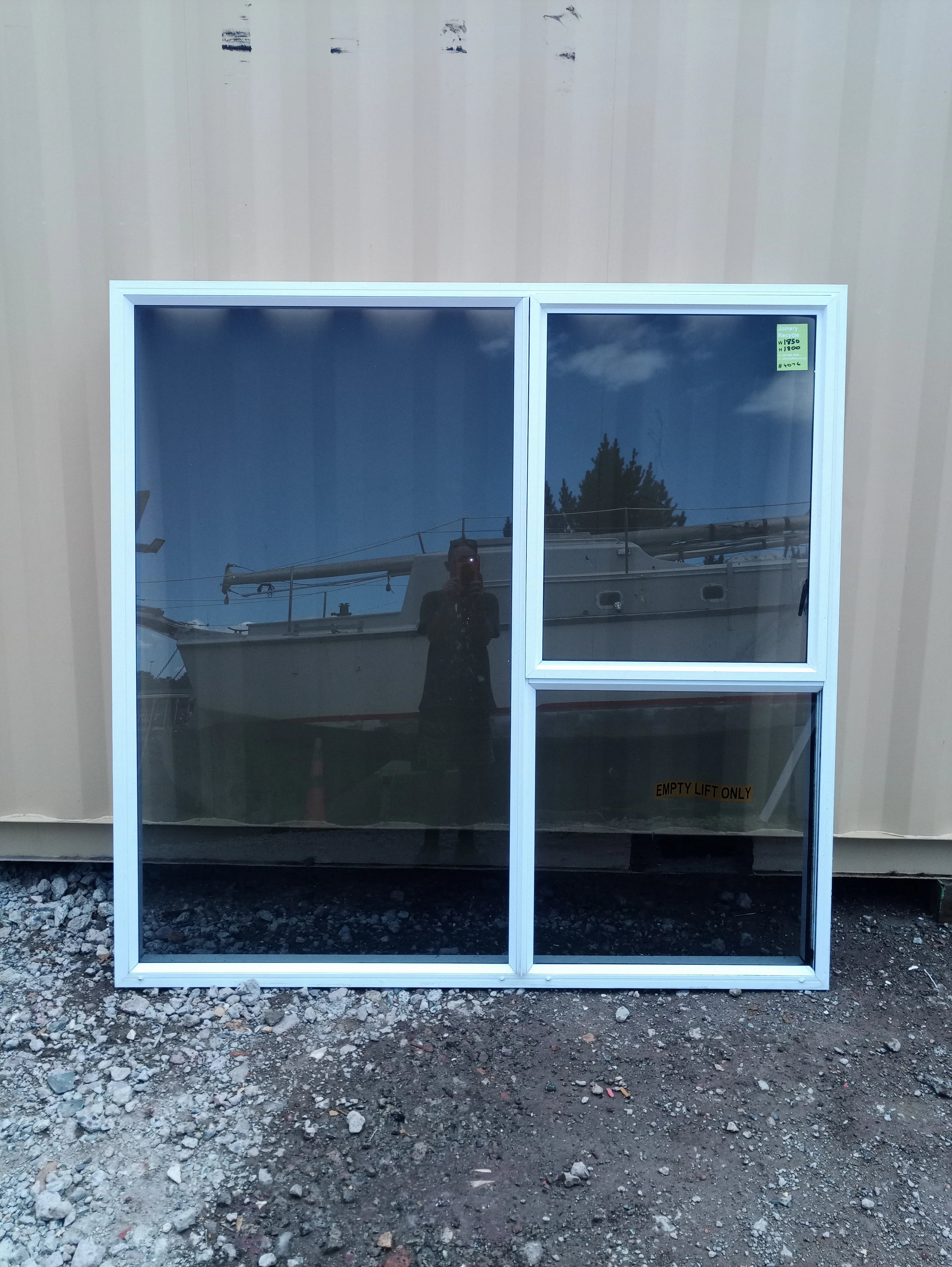 White Aluminium Window 1850 W X 1800 H [#4076] - Joinery Recycle