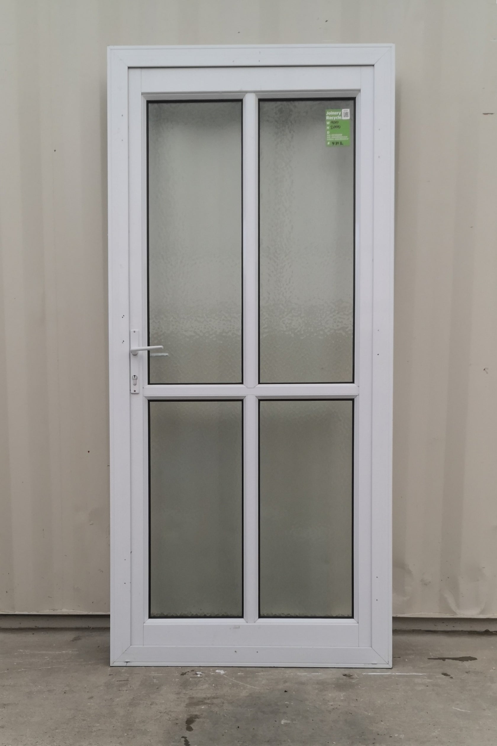 Aluminium & Glass Single Door 900 W x 2000 H [#4812 SF] - Joinery Recycle