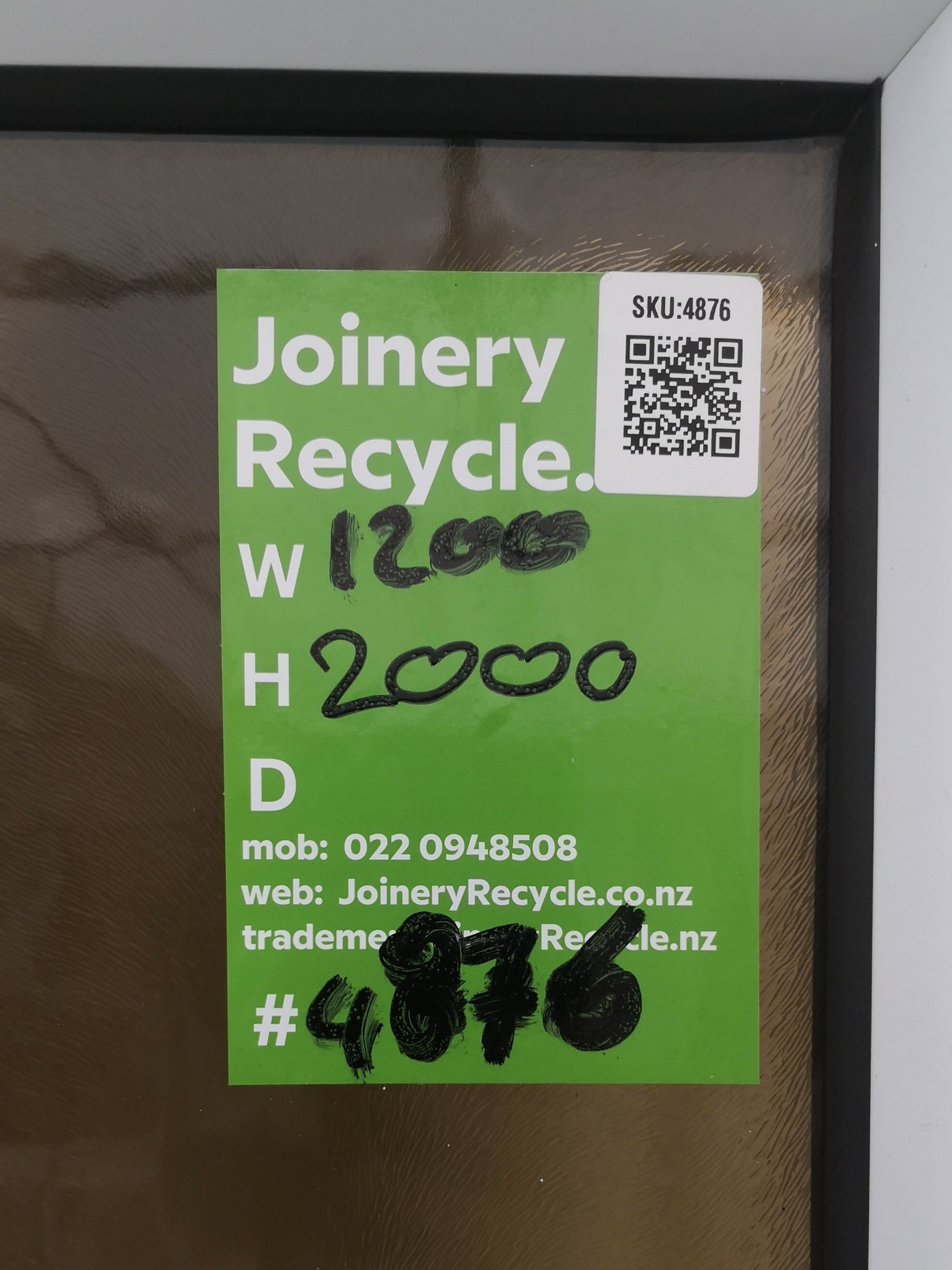 ENTRANCE Door with Side Light 1200 W x 2000 H [#4876 SF] - Joinery Recycle